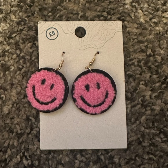 EARTHBOUND | Jewelry | Earthbound Pink And Black Smiley Earrings | Poshmark